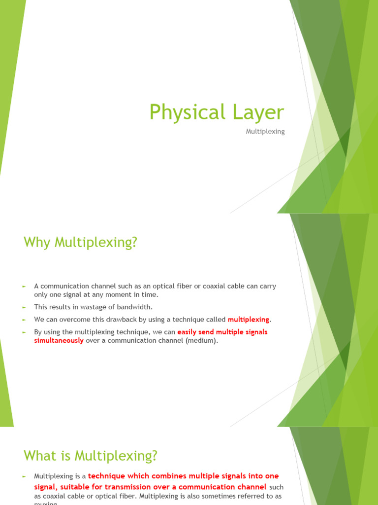 8. Physical Layer - Multiplexing | PDF | Multiplexing | Wavelength Division Multiplexing