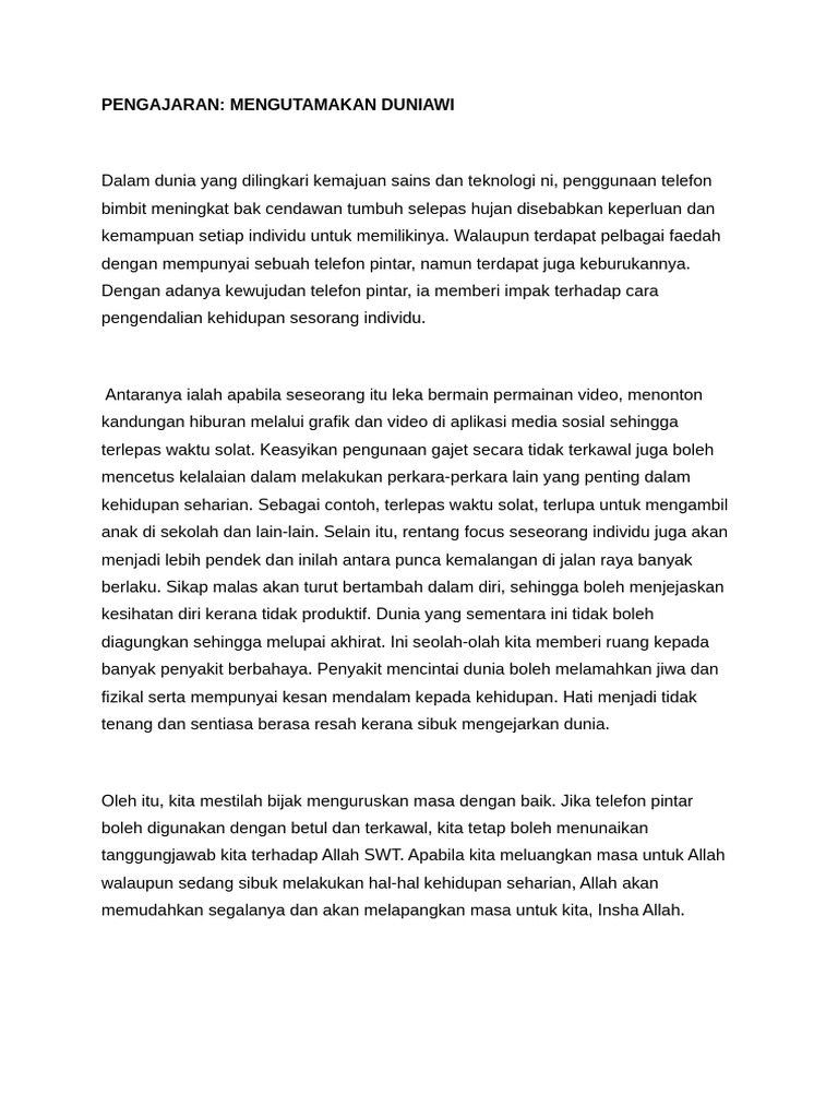 CTIS Essay Kifarah | PDF