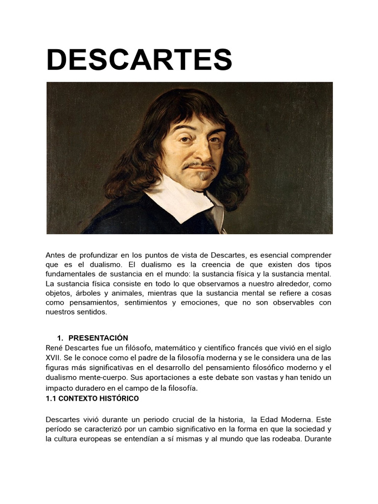 Trabajo Filosofã A | PDF | René Descartes | Mente