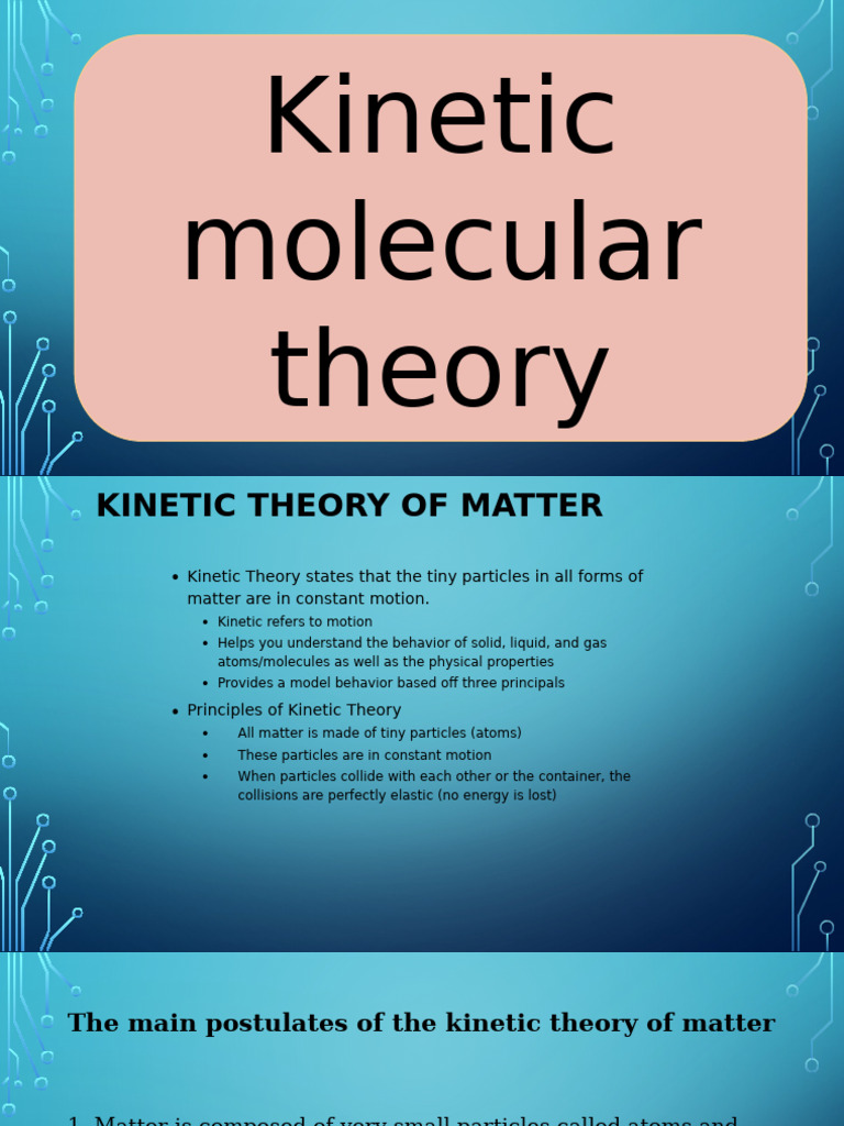 Kinetic Molecular Theory | PDF | Gases | Molecules