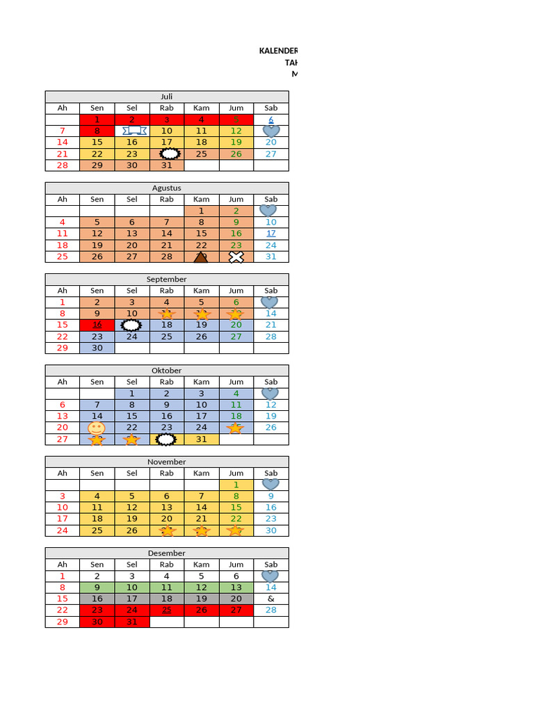 Kalender Akademik Kuttab Al-Fatih 2024/2025 | PDF