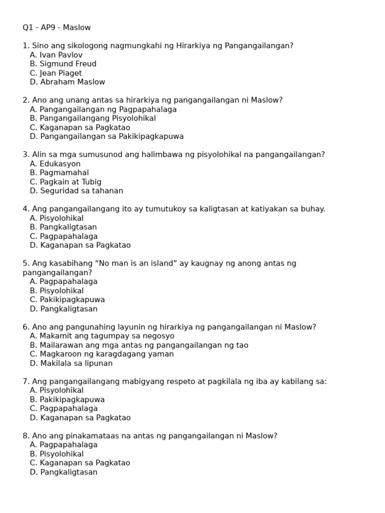 AP 9 - Maslow | PDF