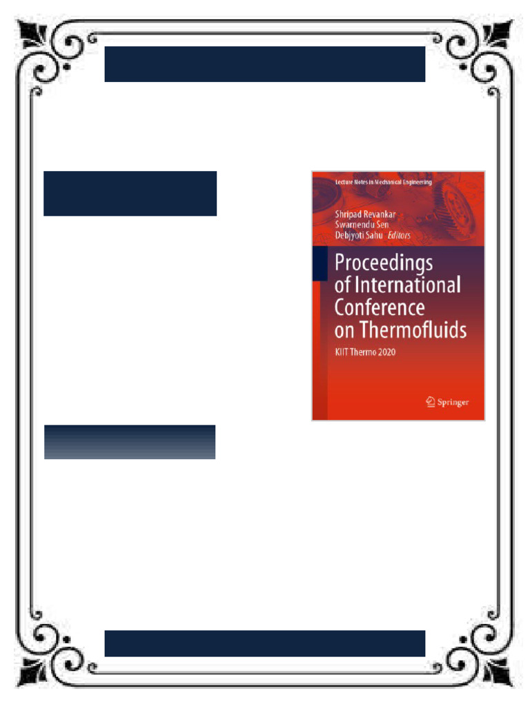 Proceedings of International Conference on Thermofluids KIIT Thermo ...