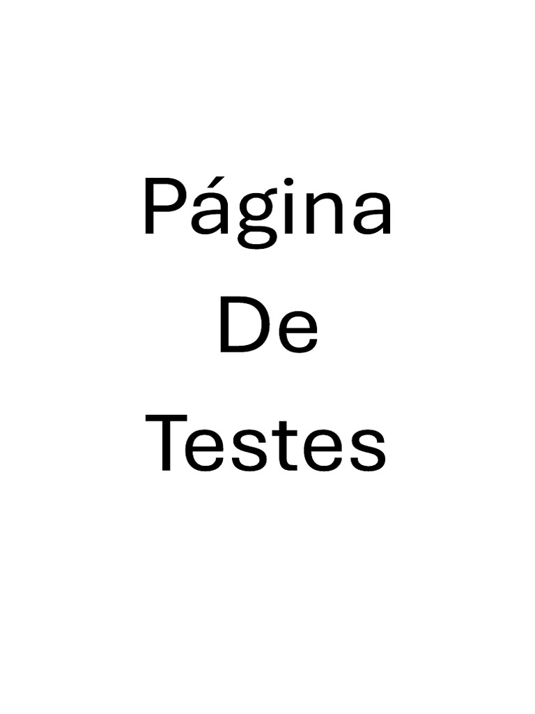 Pagina de Testes | PDF