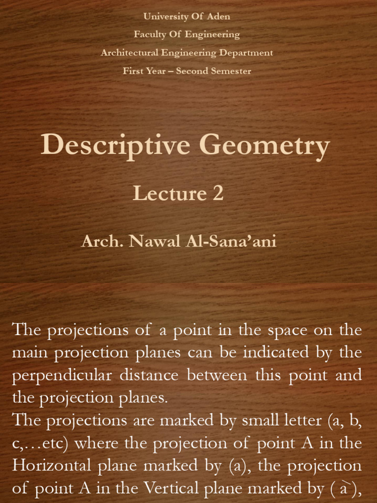 Descriptive Geometry Lecture 2 | PDF | Geometry | Euclidean Geometry