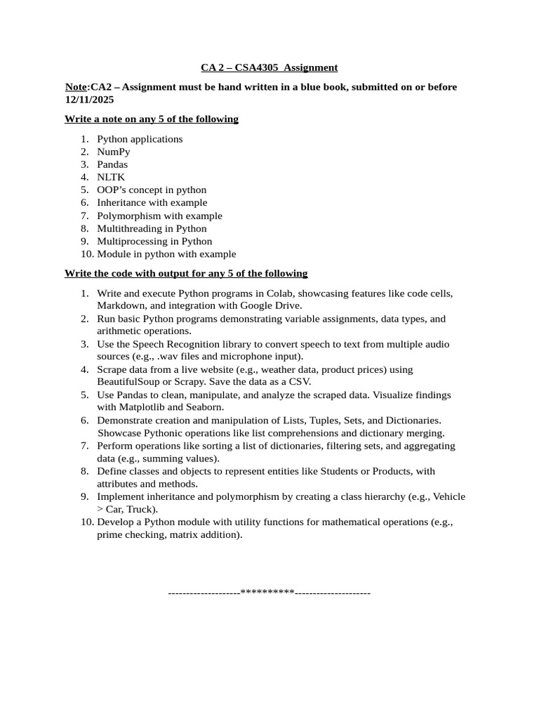 CA 2 Asignment | PDF