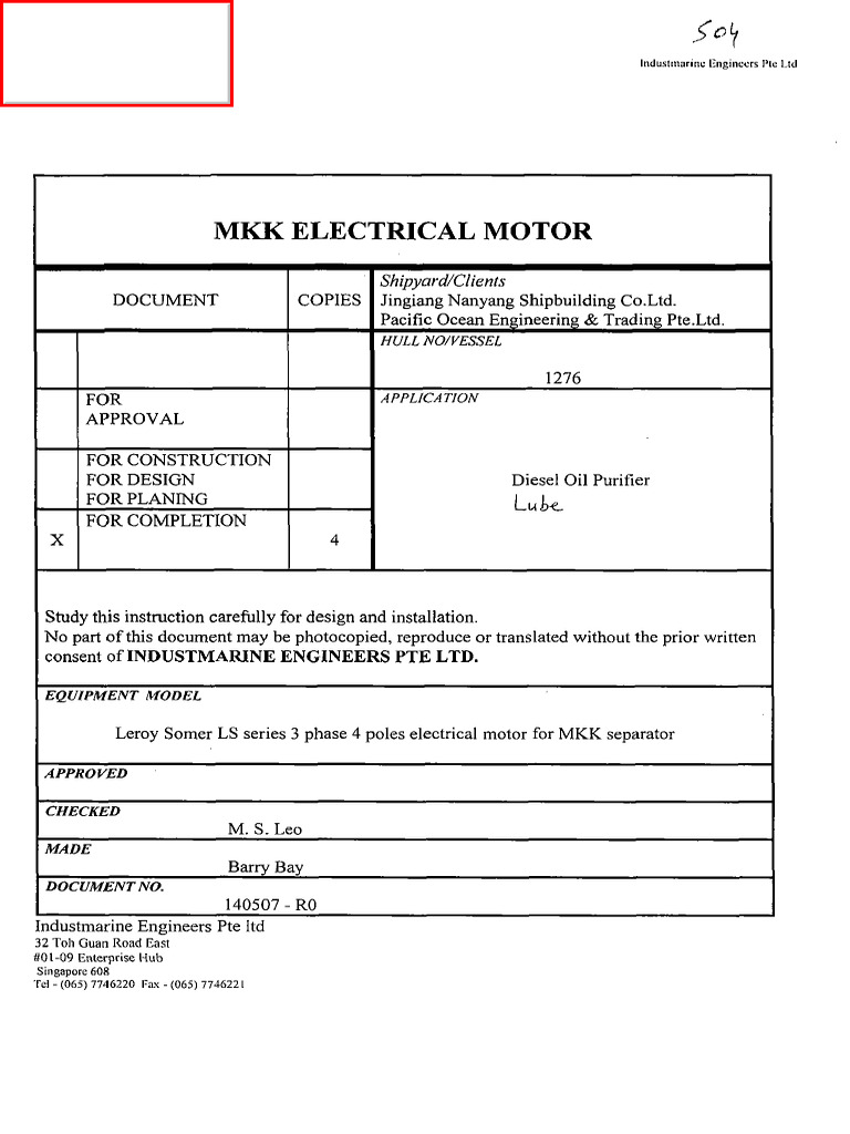 9 MKK Separator Electrical Motor Manual (Leroy Somer Motor) | PDF ...