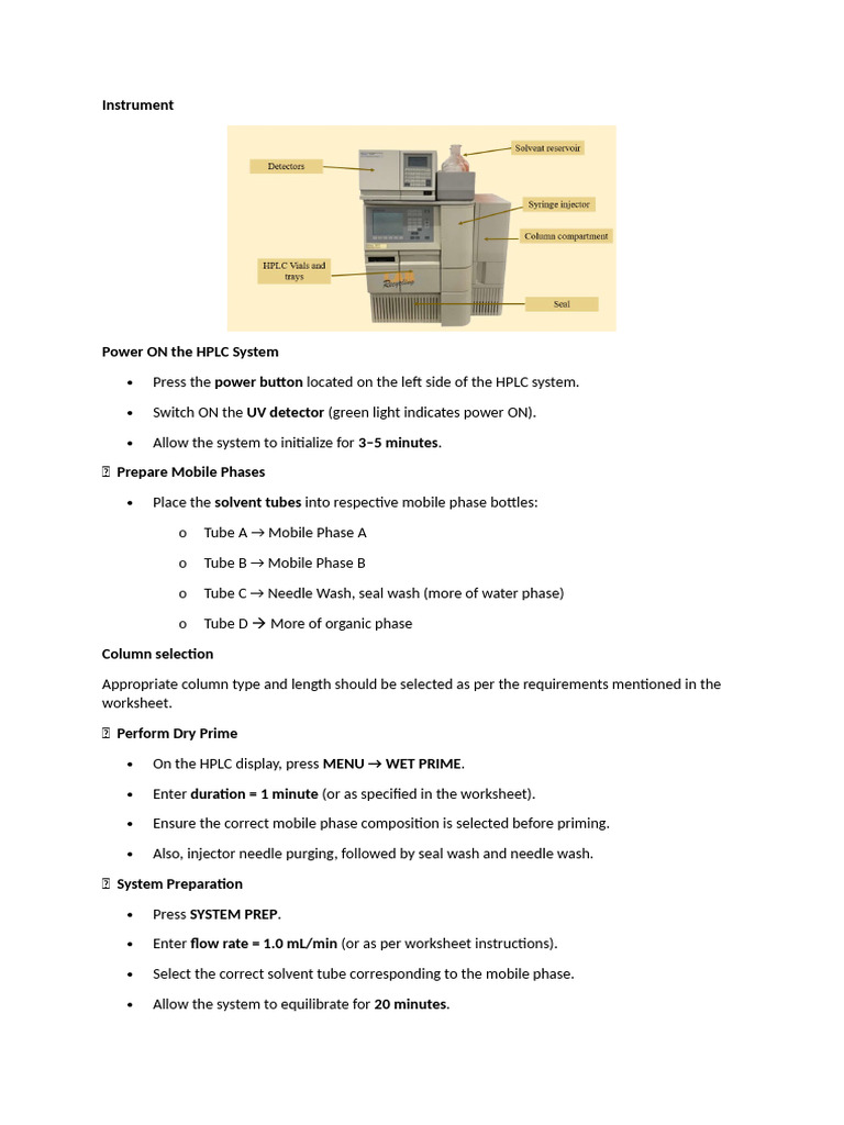 HPLC System Setup and Sample Analysis Guide | PDF | High Performance ...
