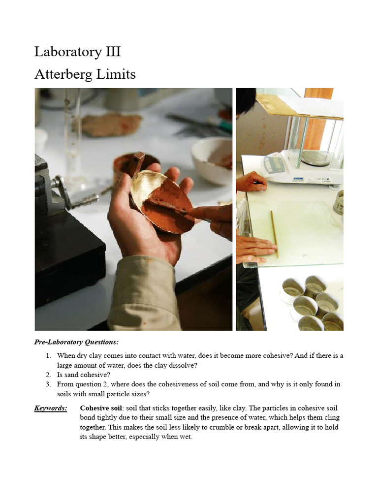 Atterberg Limits Test for Soil Cohesion | PDF | Applied And ...