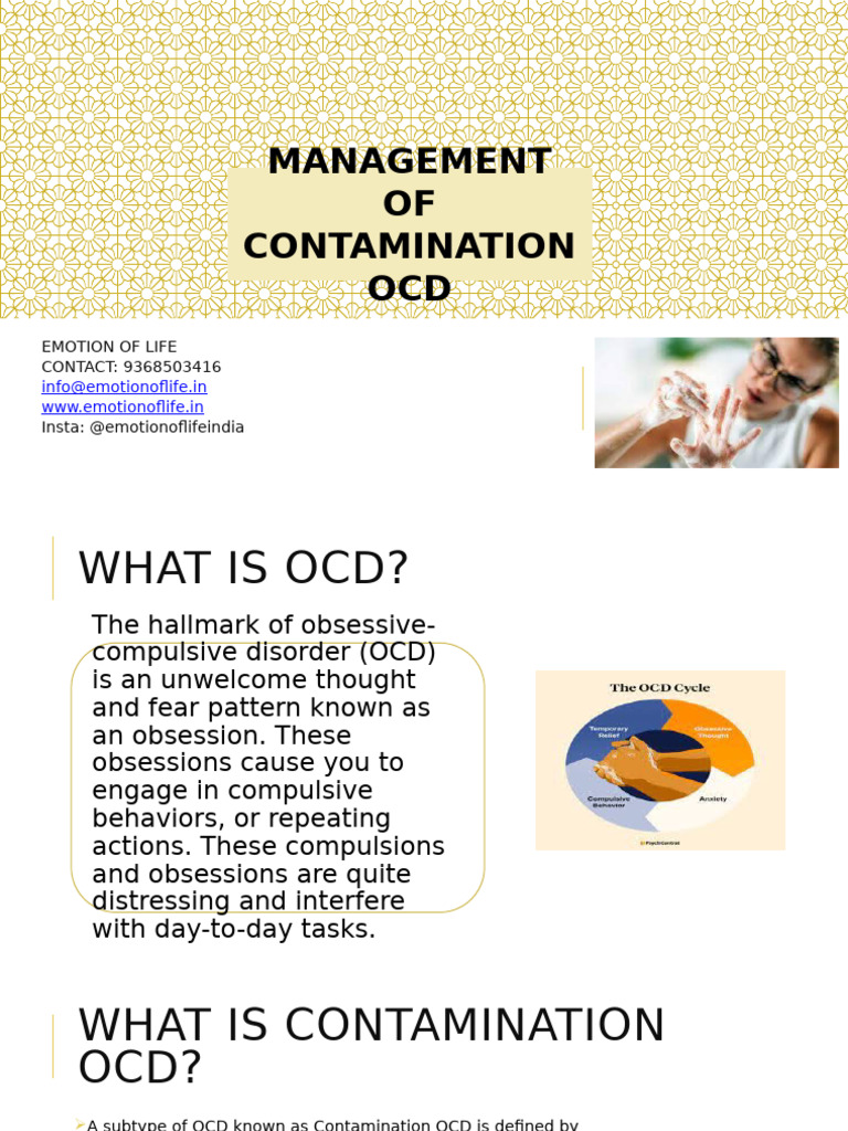Contamination Ocd - Bhawana | PDF | Obsessive–Compulsive Disorder | Anxiety