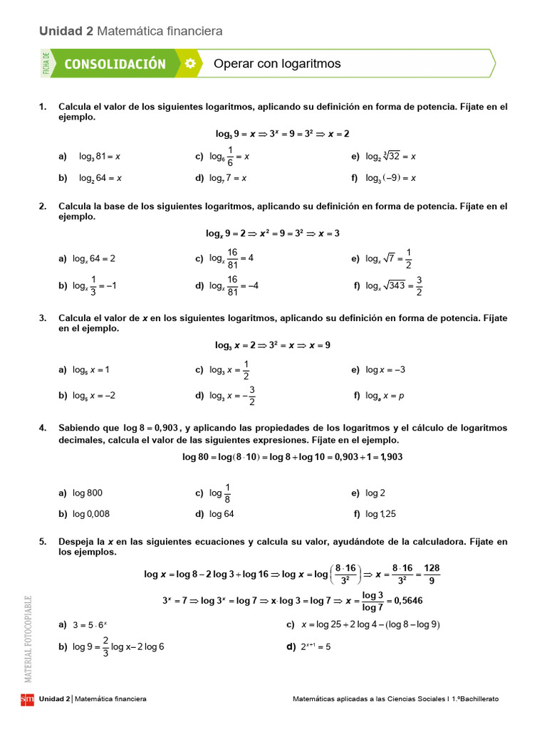 2_UD2_Logaritmos | PDF | Logaritmo | Objetos matemáticos