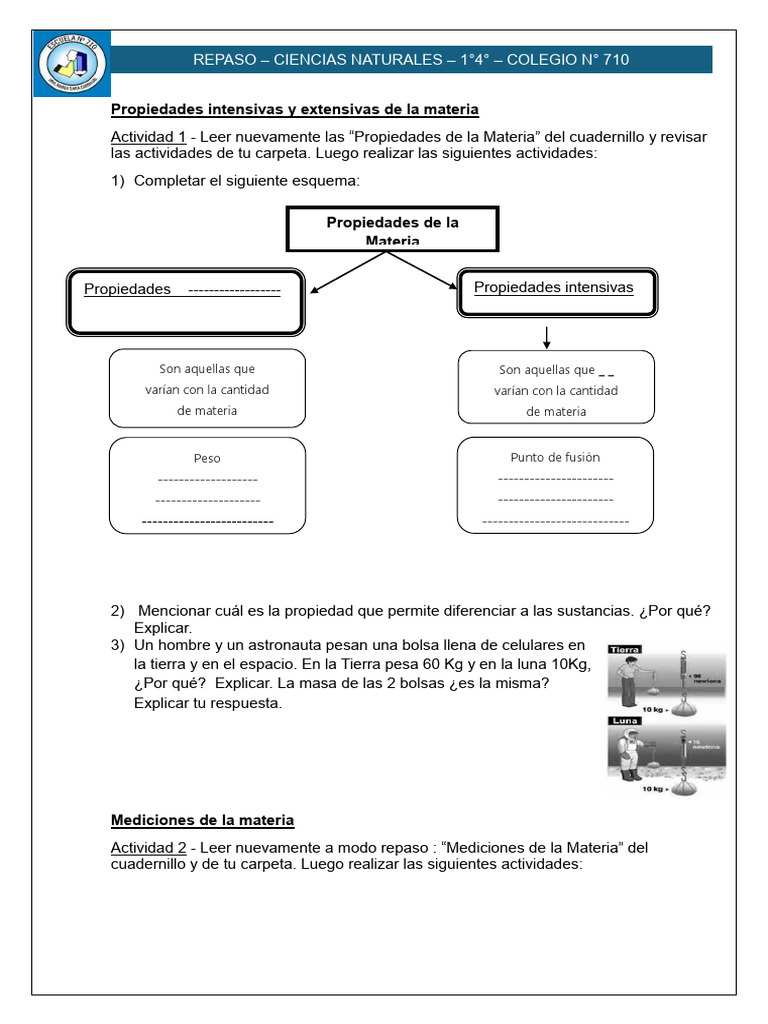 Repaso - 1°4° - cuerpo, materia y materiales_2daparte[1] | PDF ...