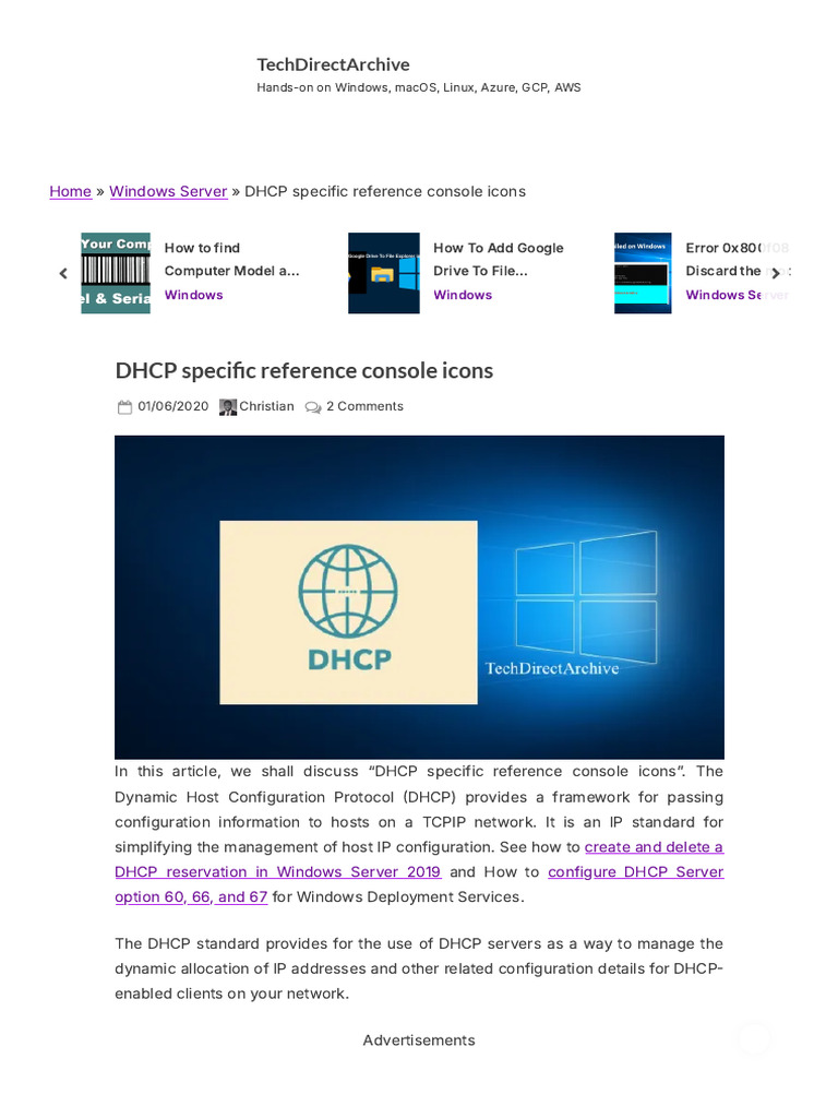 DHCP Icons_ DHCP Specific Reference Console Icons | PDF | Ip Address | Computer Networking