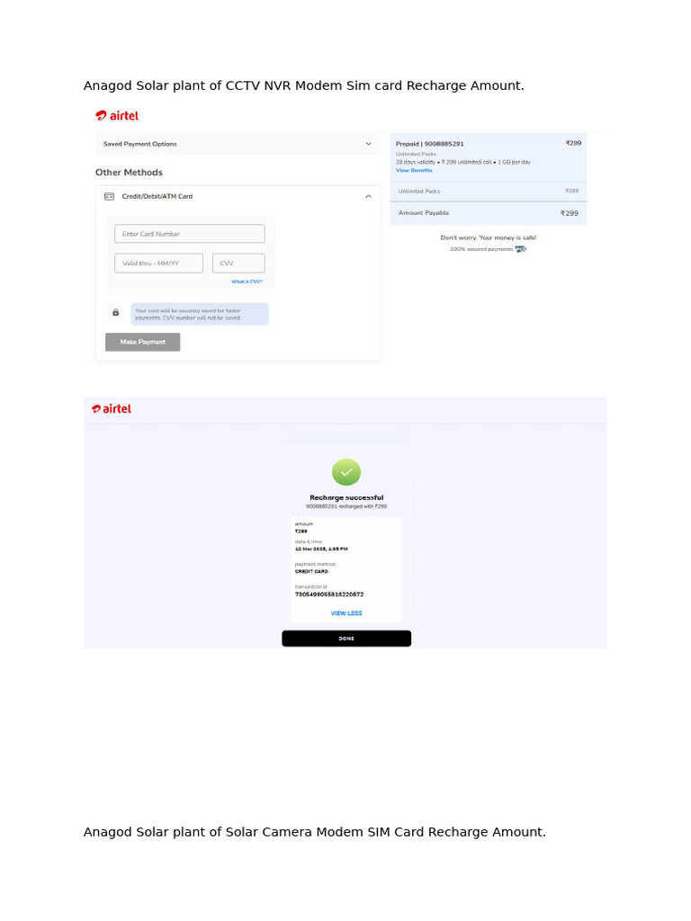 Anagod Solar Plant Sim Card Recharge | PDF