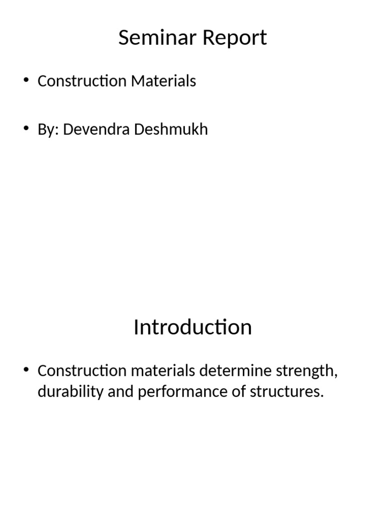Construction Materials Seminar | PDF
