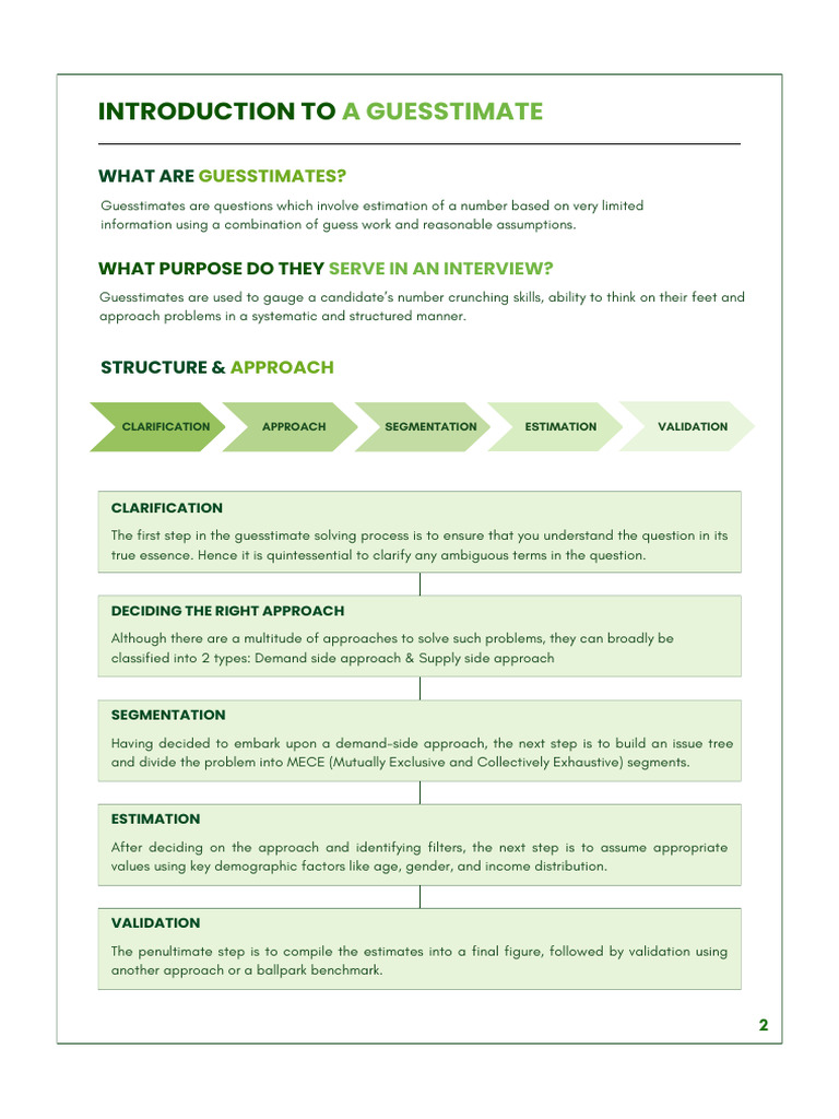 Guesstimates: Estimation Techniques Guide | PDF | Economies