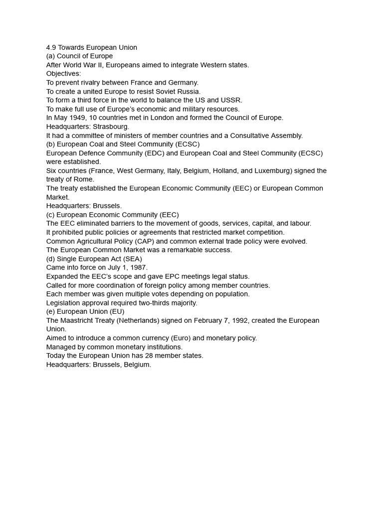 To Ward European Union | PDF