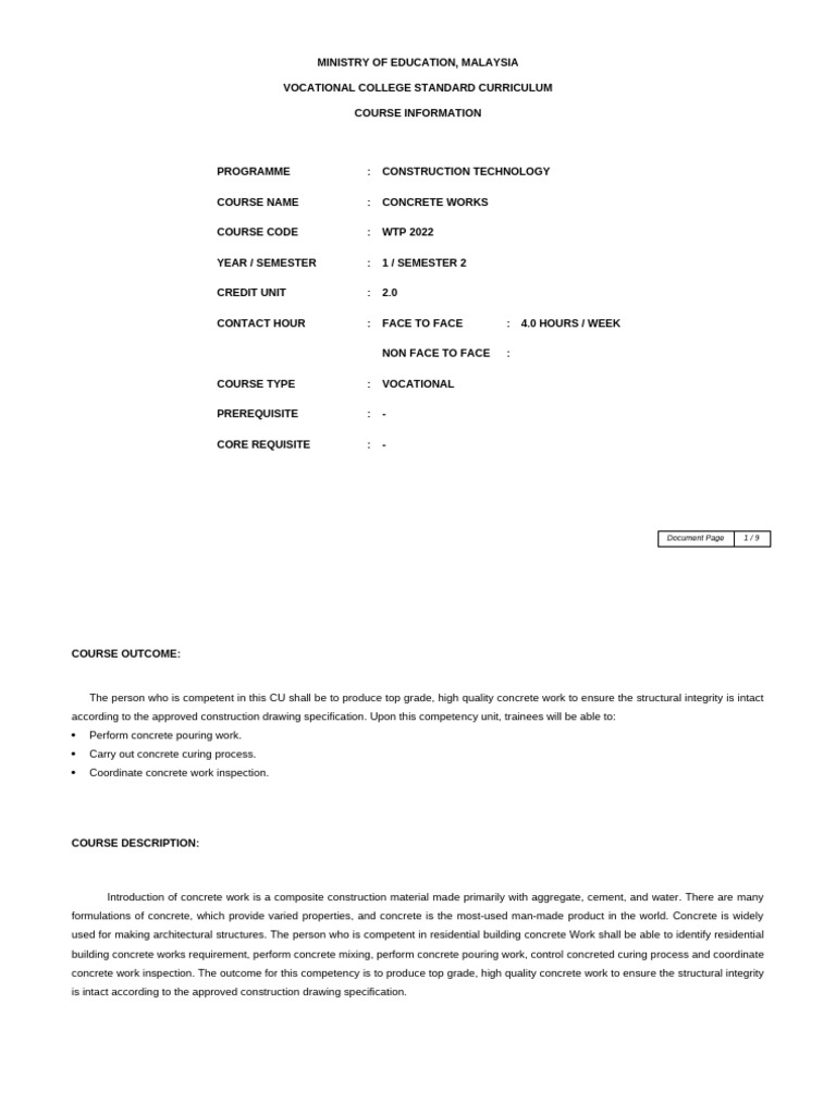 Concrete Works Curriculum Overview | PDF | Concrete | Educational ...