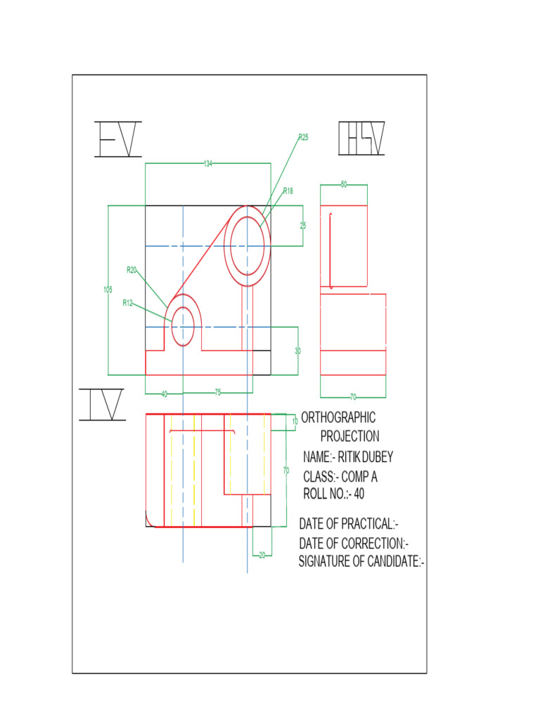 Orthographic Projection Assessment Form | PDF