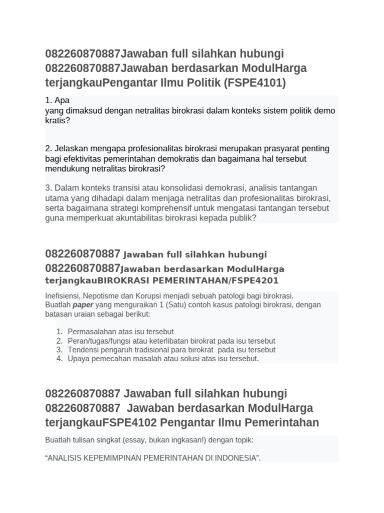 Netralitas dan Profesionalisme Birokrasi | PDF