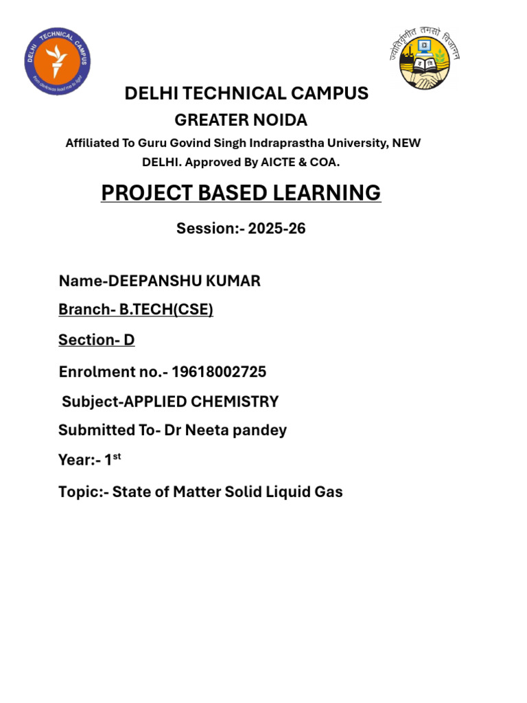 PBL CHEMISTRY | PDF | Matter | Gases