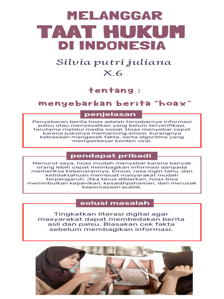 Kasus Penyebaran Hoax - Silvia Putri X.6.PDF | PDF