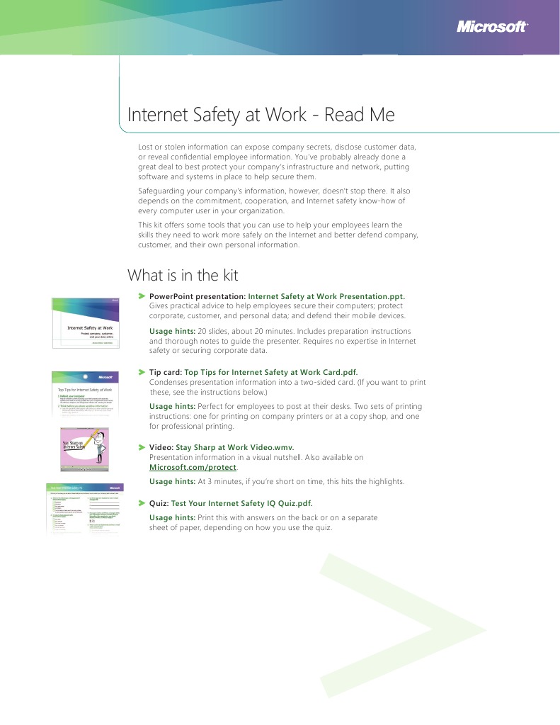 Internet Safety at Work Read Me | PDF | Portable Document Format | Internet