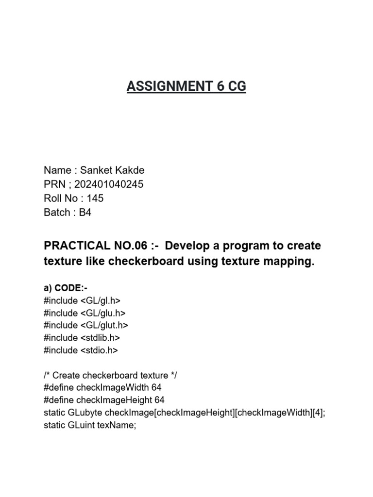 145 Cg Assign6 | PDF