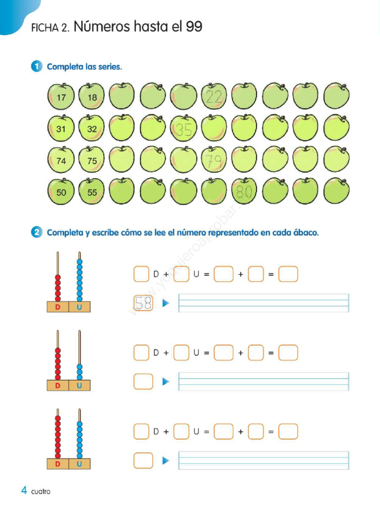 MATES -Números hasta el 99 | PDF
