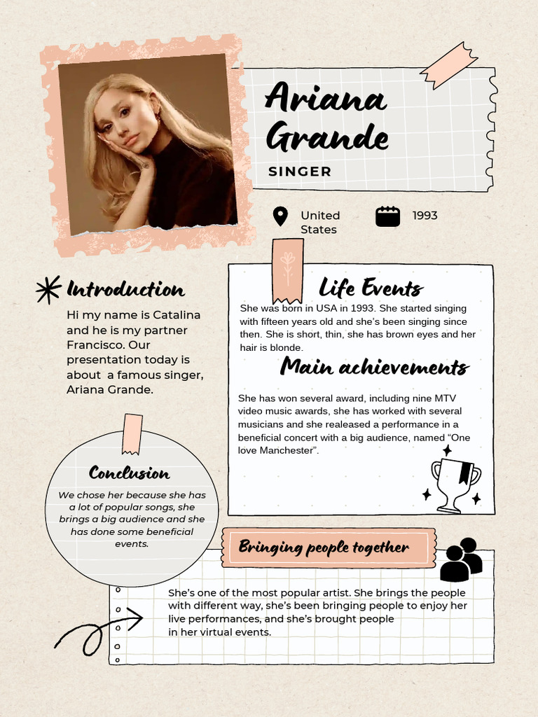 Copia de Cartel Biografía Collage Doodle Melocotón y Beige | PDF