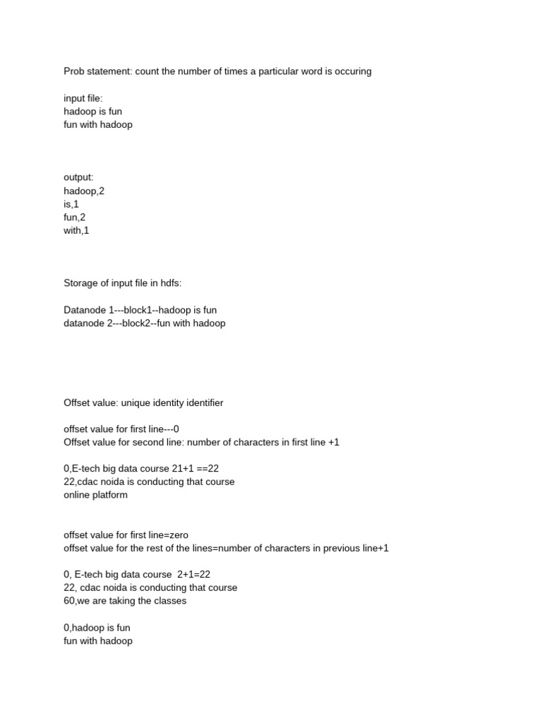 Word Count With Explanation | PDF | Apache Hadoop | Information Technology