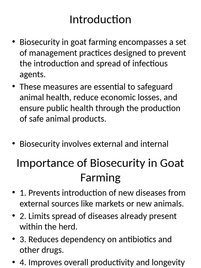 Biosecurity in Goat Farm Expanded References | PDF | Quarantine ...