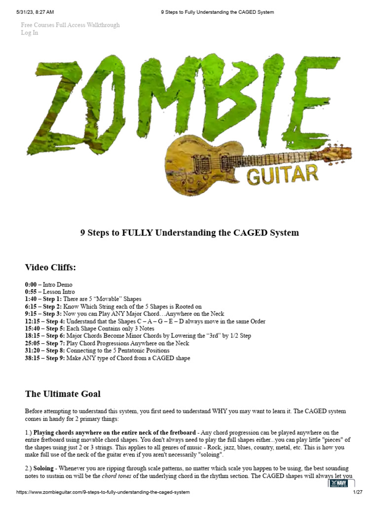 9 Steps to Fully Understanding the CAGED System | PDF | Chord (Music ...