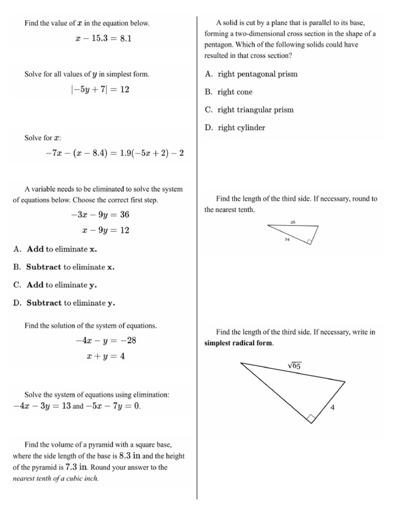 Algebra 1 Summer 2025 | PDF