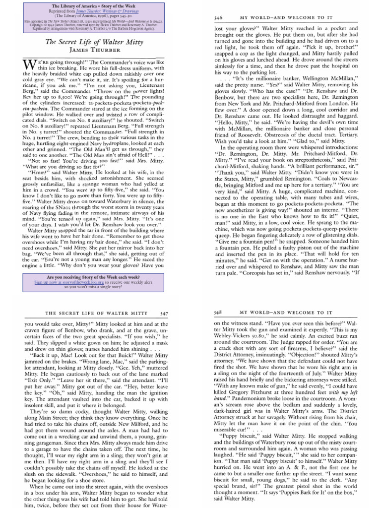 Thurber Walter Mitty | PDF