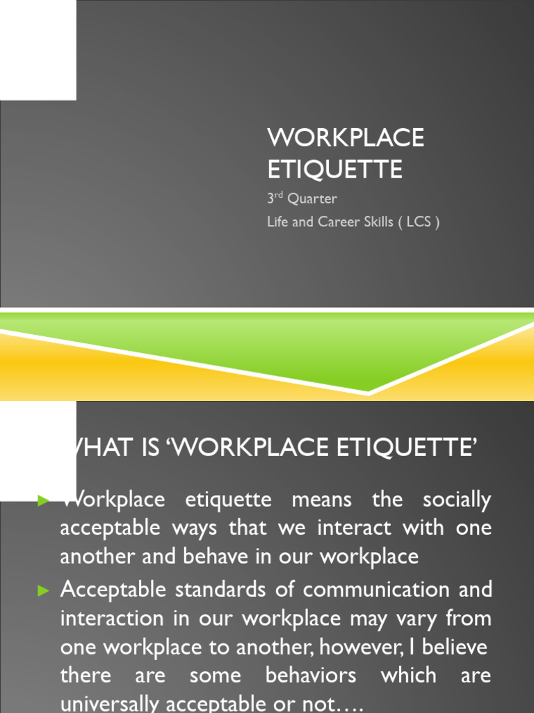 6 Workplace Etiquette 24 | PDF | Etiquette | Telephone