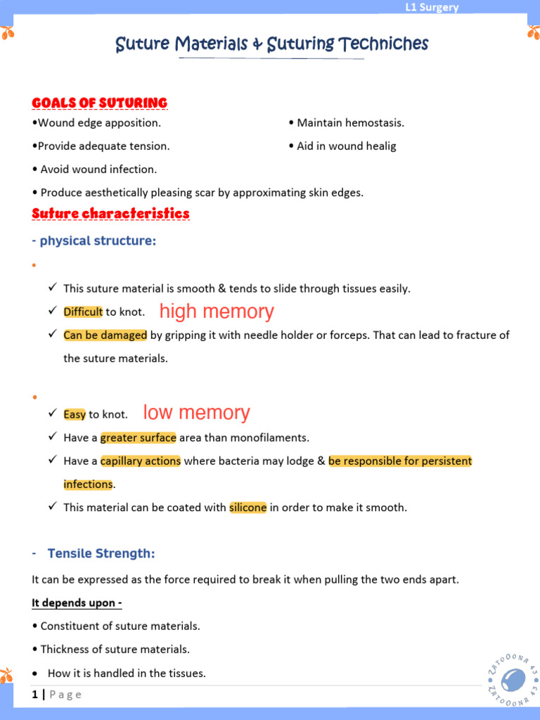 L1 Surgery | PDF | Surgical Suture | Surgery