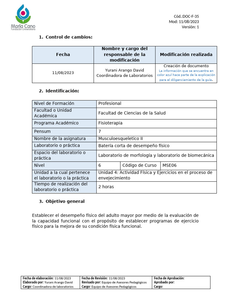 Pre Practica | PDF | Laboratorios | Estilo de vida sedentario