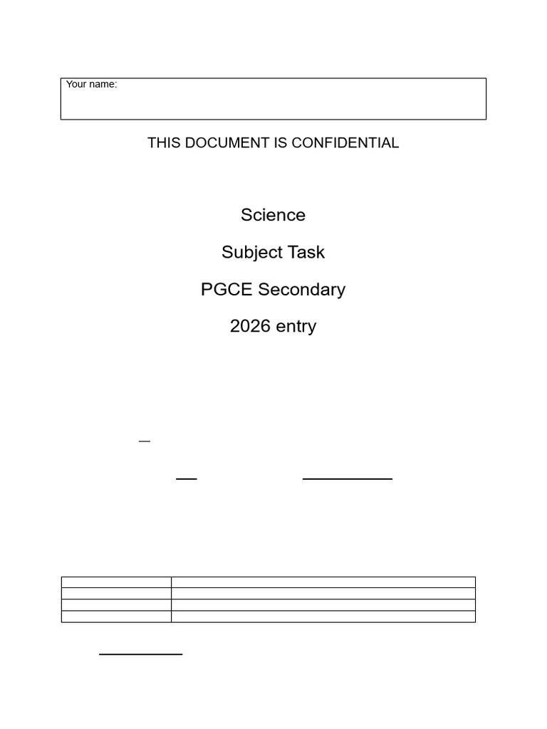 PGCE Secondary Science Task 2026 | PDF | Radioactive Decay | Radiation