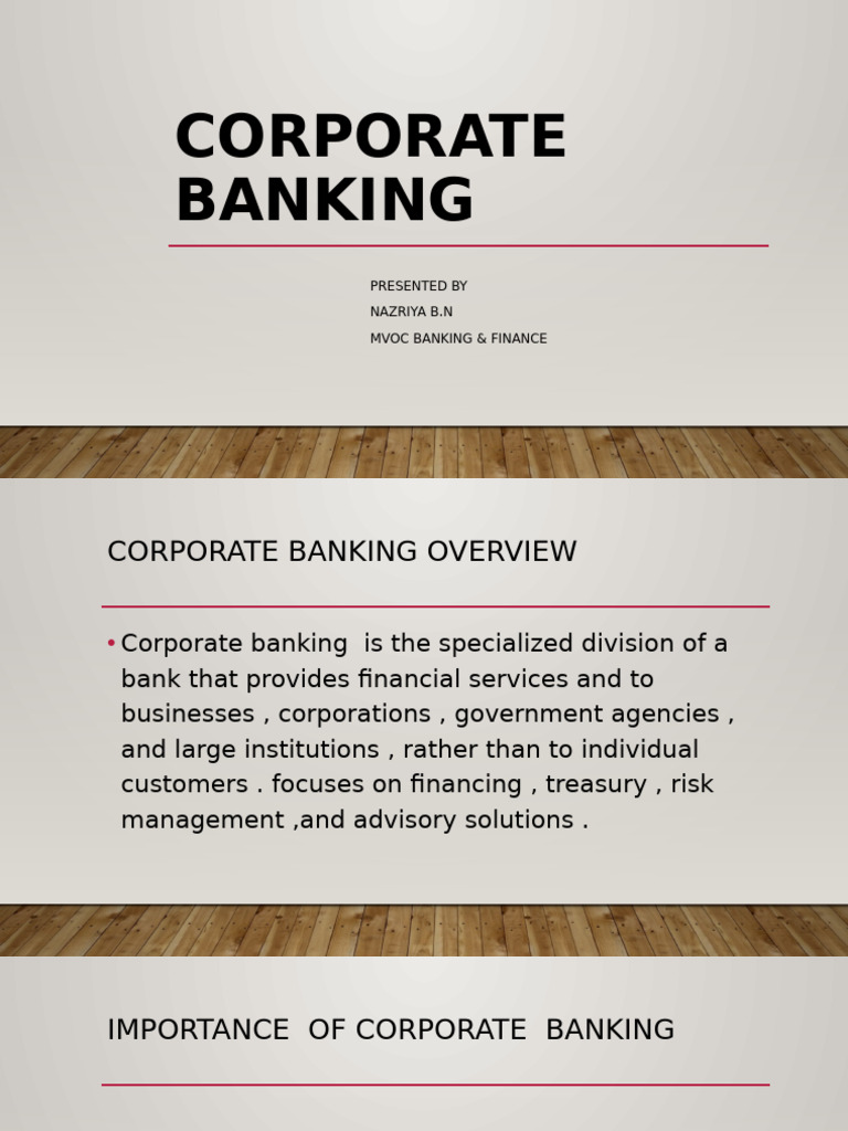 Corporate Banking | PDF | Project Finance | Banks