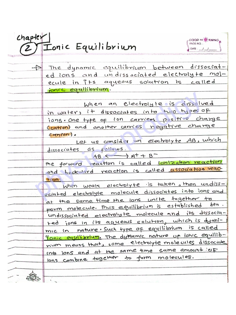 Ionic Equilibrium | PDF