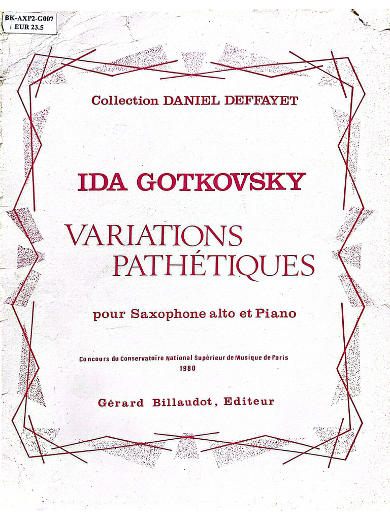 Ida Gotkovsky Variations Pathetiques Pou 2 | PDF