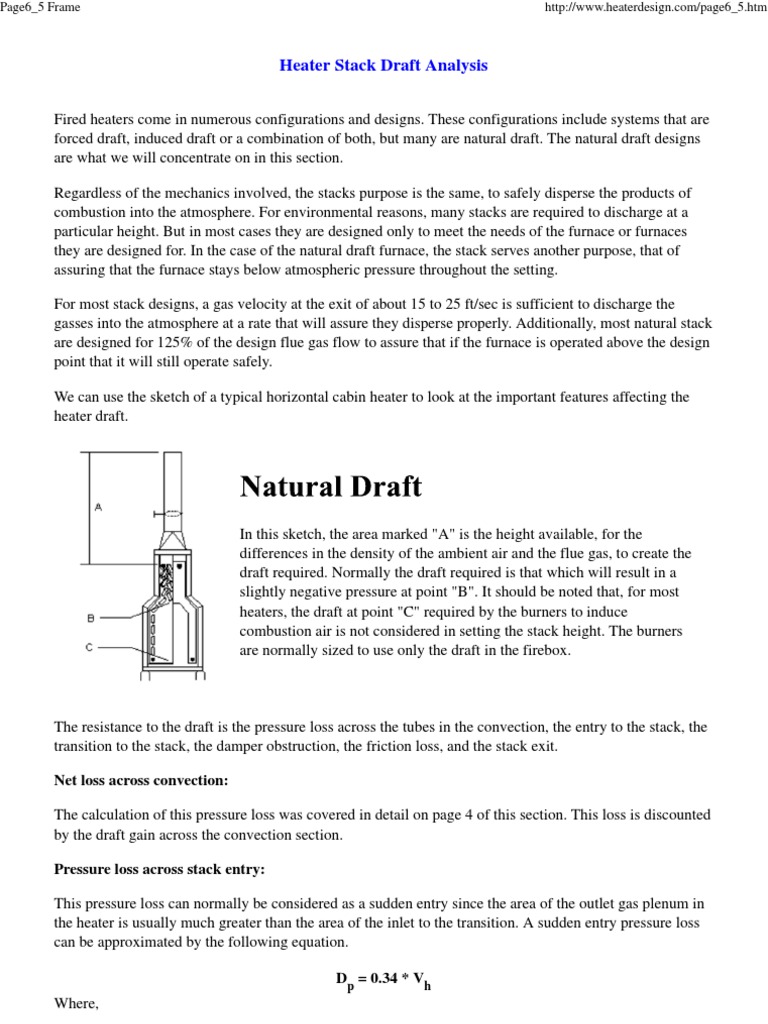 Heater Draft Design | PDF | Chimney | Furnace