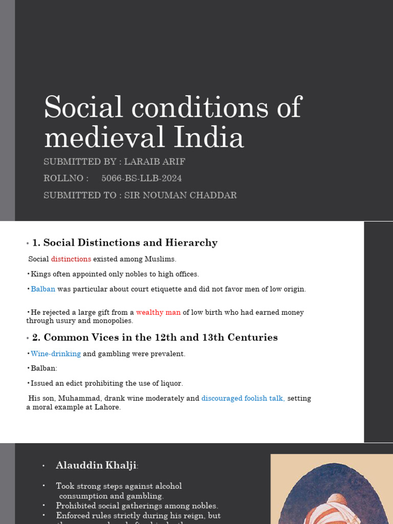 Social Conditions in Medieval India | PDF