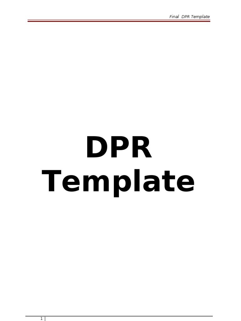 DPR Template | PDF | Road | Traffic