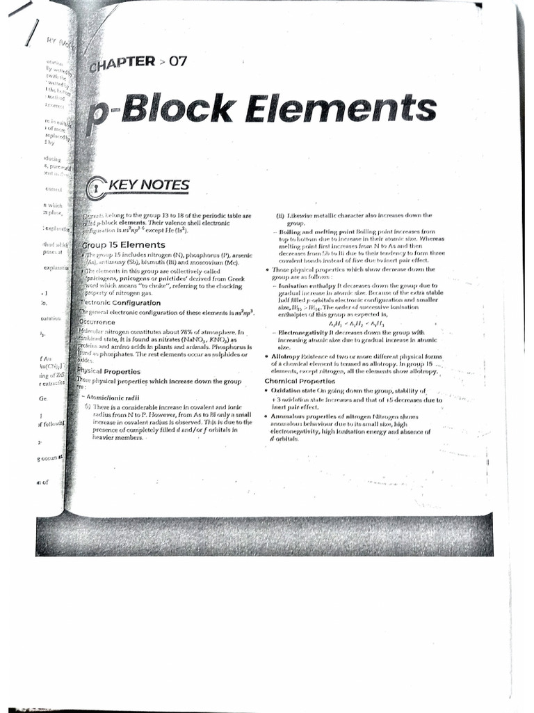 Grade 12 P Block Element PDF | PDF