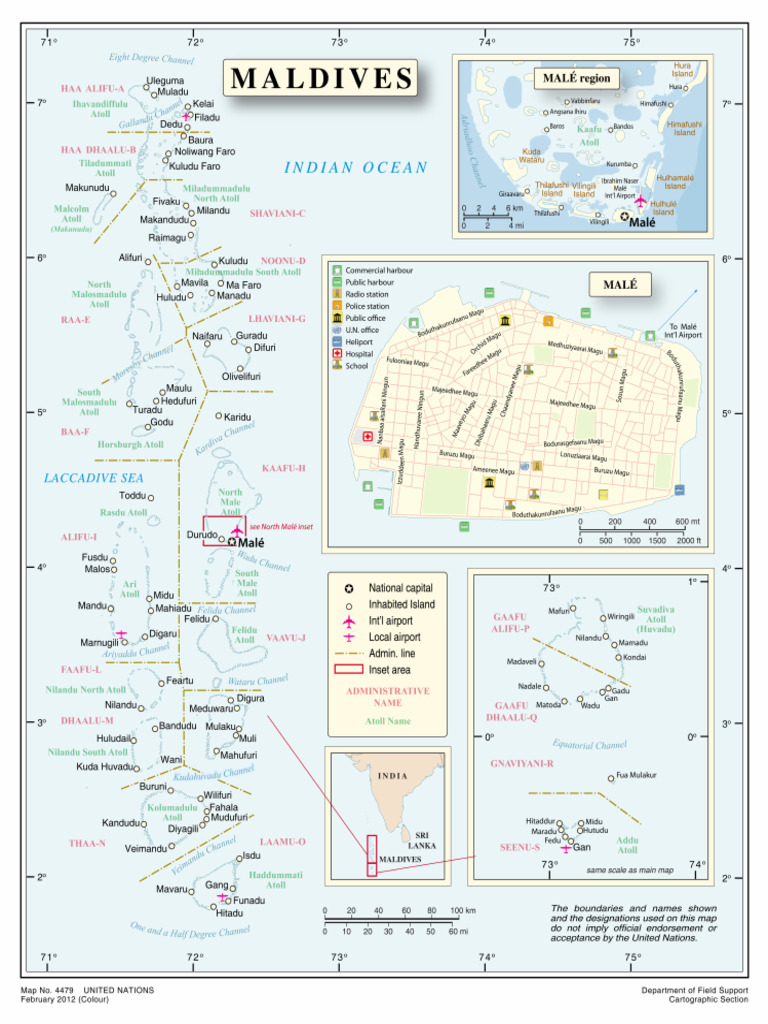 Large Scale Detailed Political Map of Maldives (1) | PDF