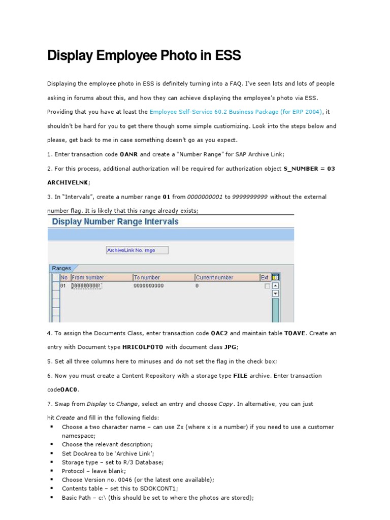 Display Employee Photo in ESS | PDF | Database Transaction | Archive