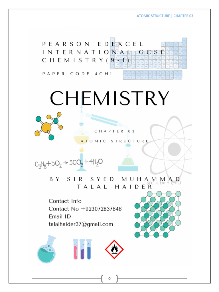 Edexcel IGCSE Chemistry Chapter 03 Notes | PDF | Atoms | Isotope