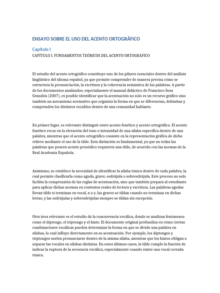 Importancia del Acento Ortográfico en Español | PDF | Sílaba | Palabra